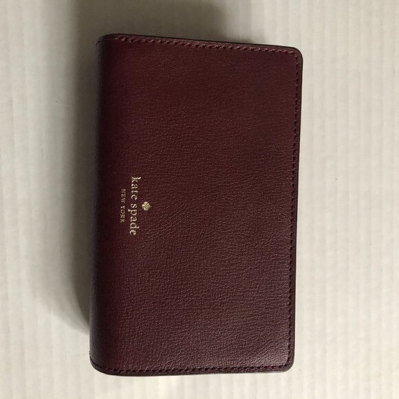 kate spade | Bags | Kate Spade Small Brown Leather Wallet Gold Accents ...